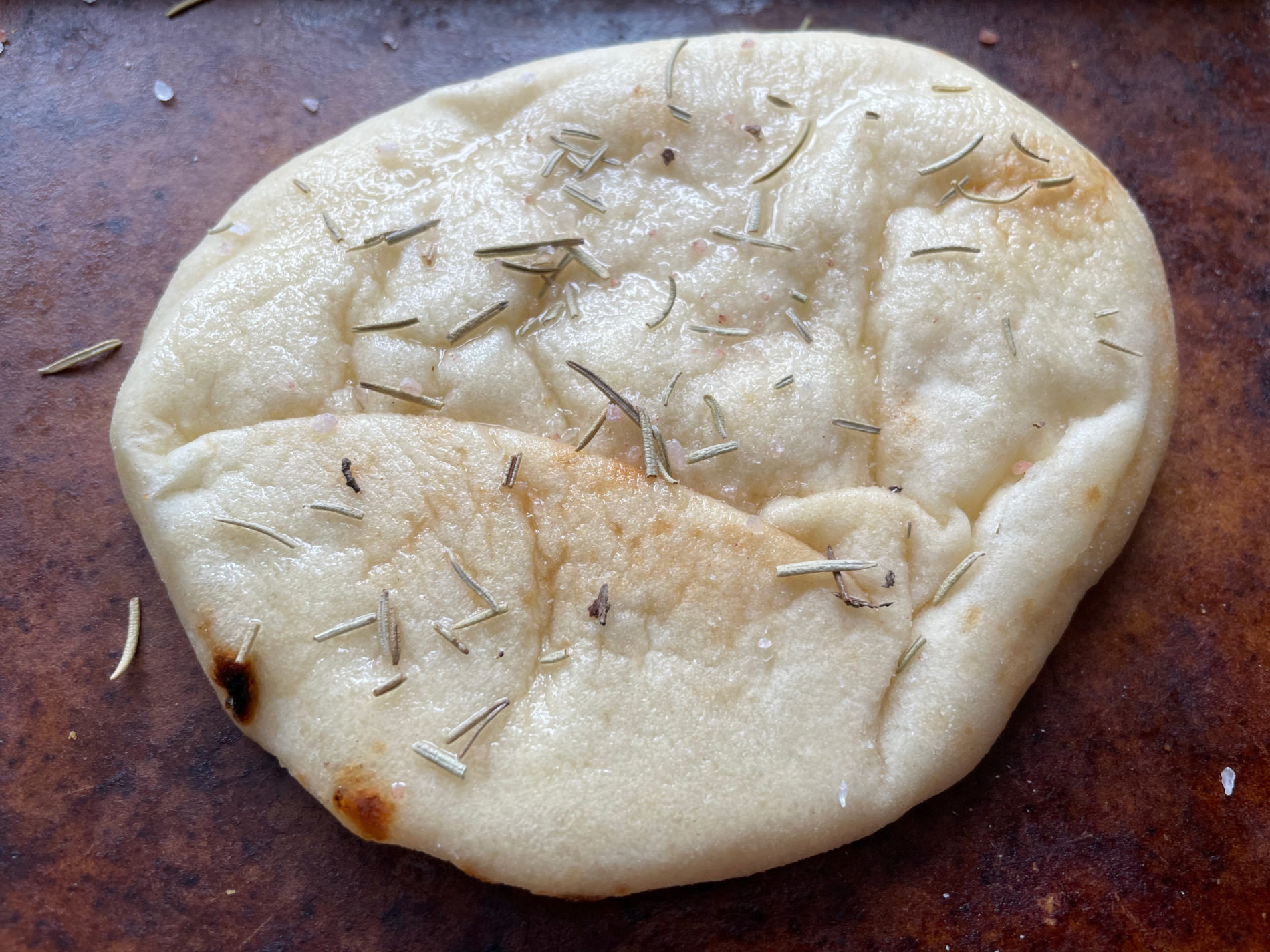 Naan Bread with Rosemary and Olive Oil - The Busy Vegetarian