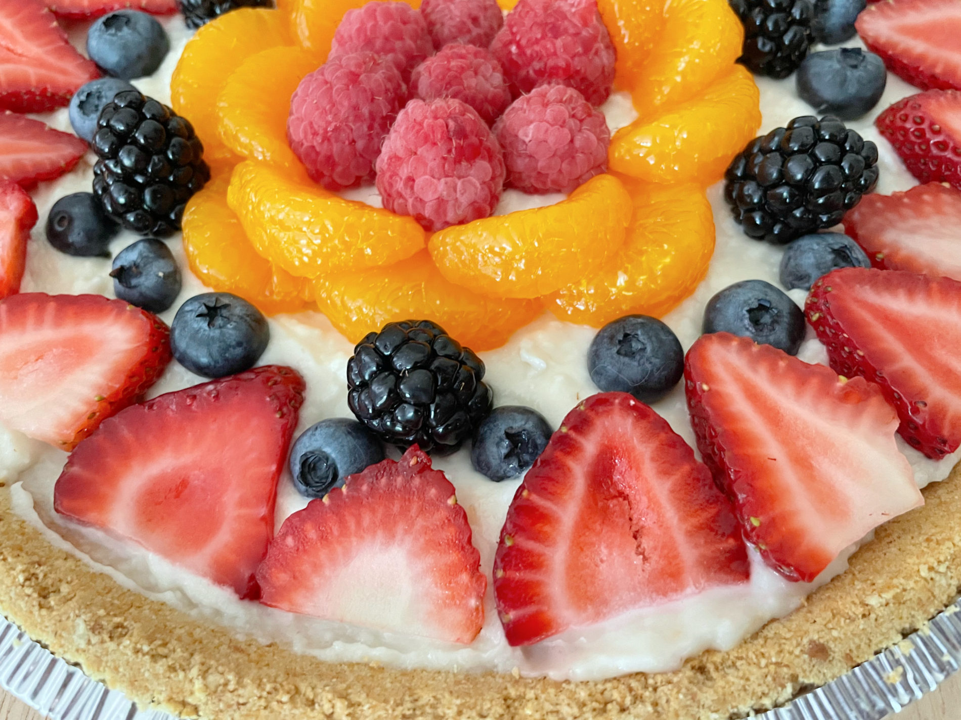 No-Bake Cream Cheese Fruit Pie - The Busy Vegetarian