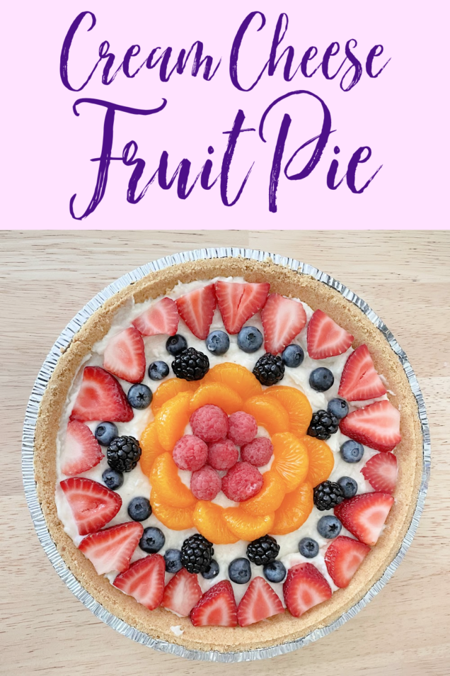 No-Bake Cream Cheese Fruit Pie - The Busy Vegetarian