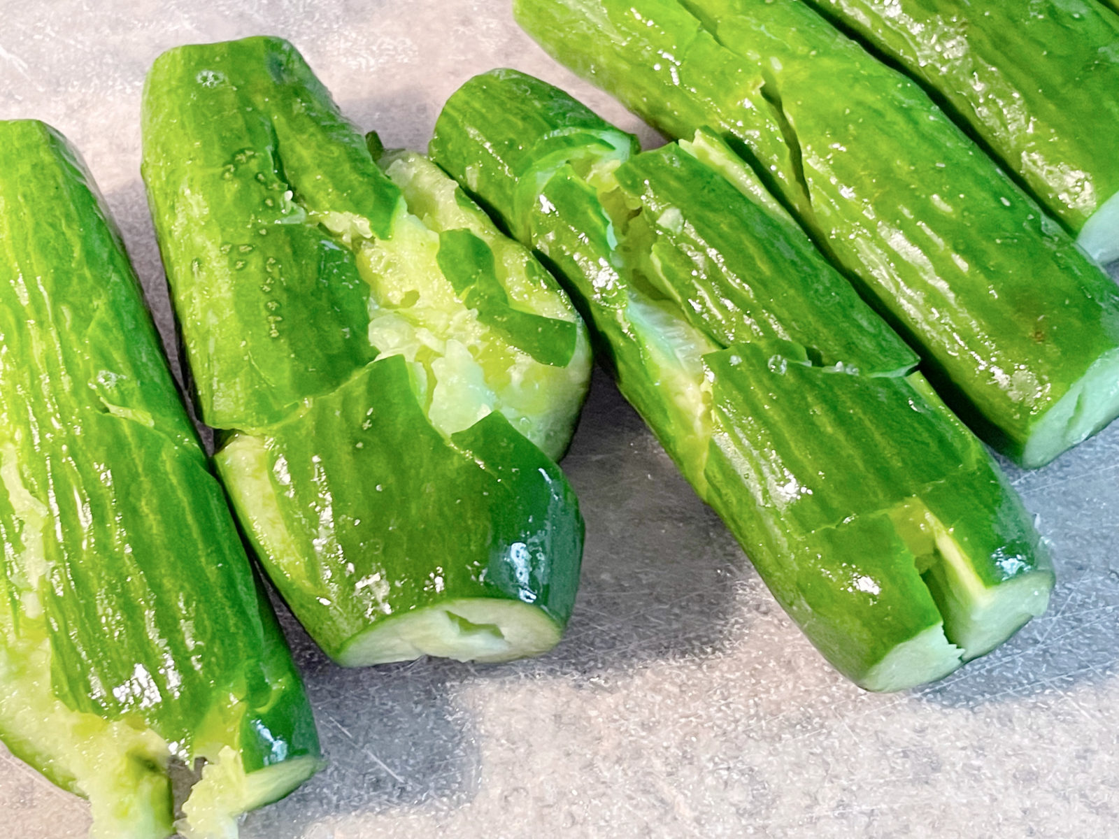 Smashed Cucumber Salad - The Busy Vegetarian